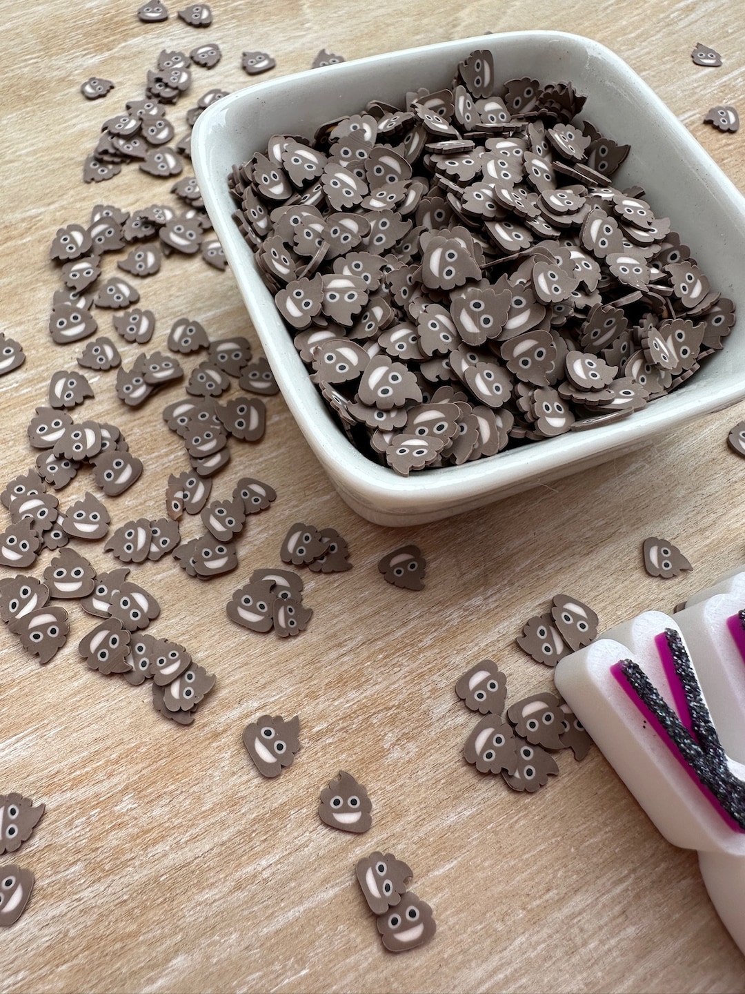 Poo Emoji Polymer Clay Slices\custom Mix\humor\tumblers\slime Additives ...