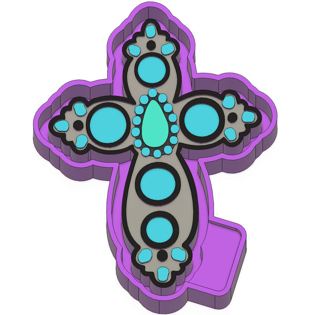 God Cross Turquoise Full Size Molds for Freshies, Aroma Beads Mold ...