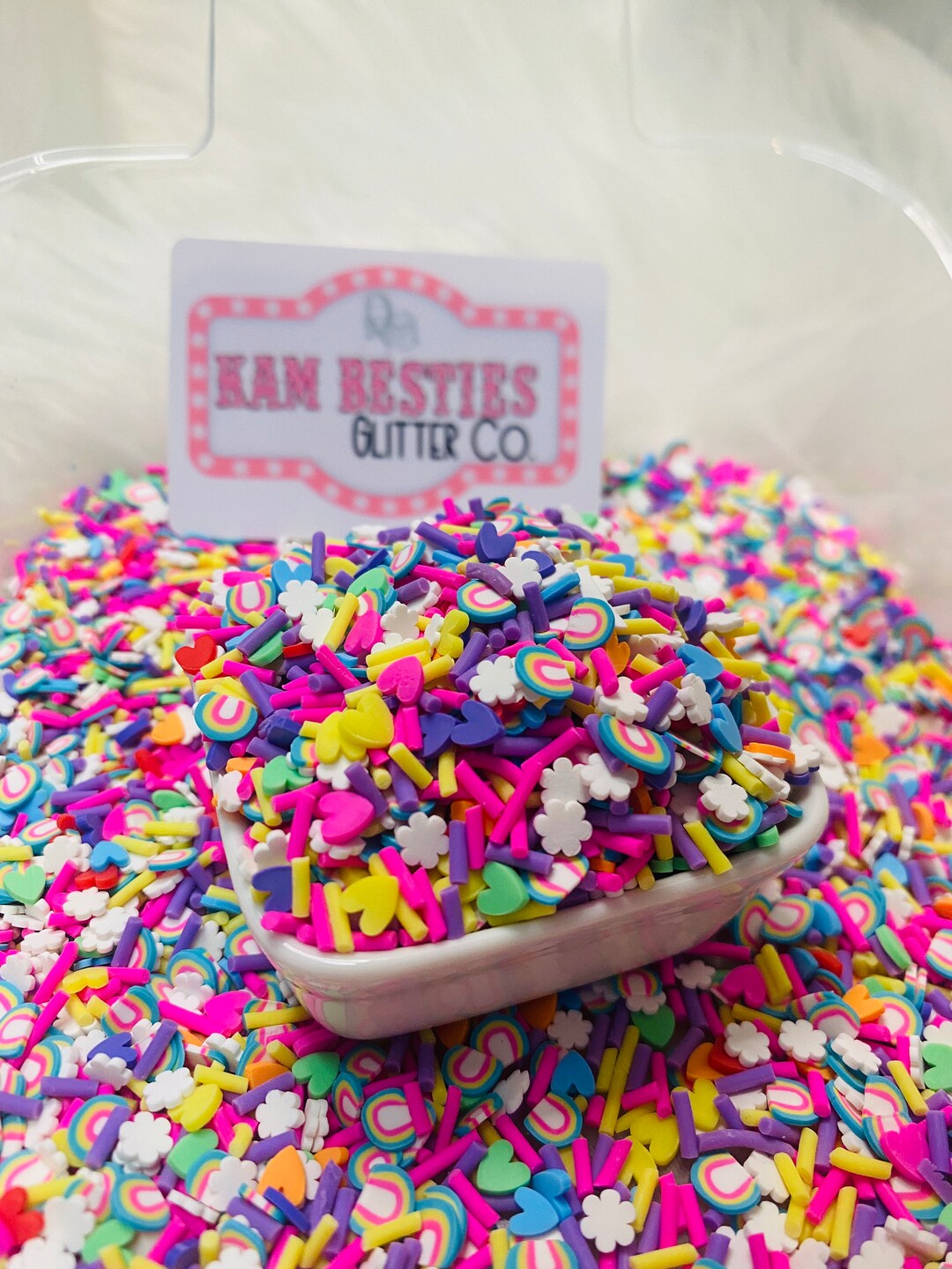 Power Puff Polymer Clay Slices\custom Mix\flowers\rainbow\hearts ...