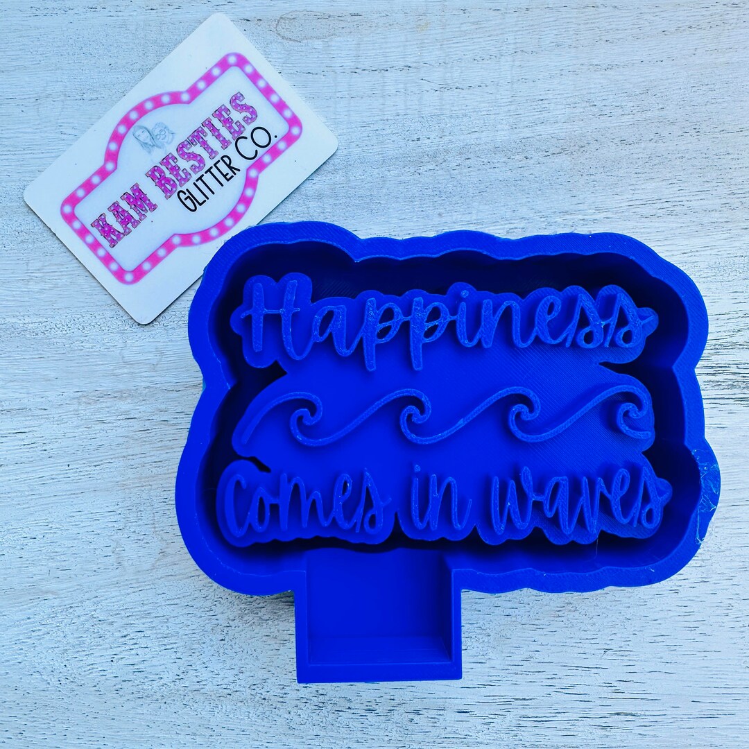 Happiness Comes in Waves Car Freshie Silicone Mold, Molds for Freshies ...
