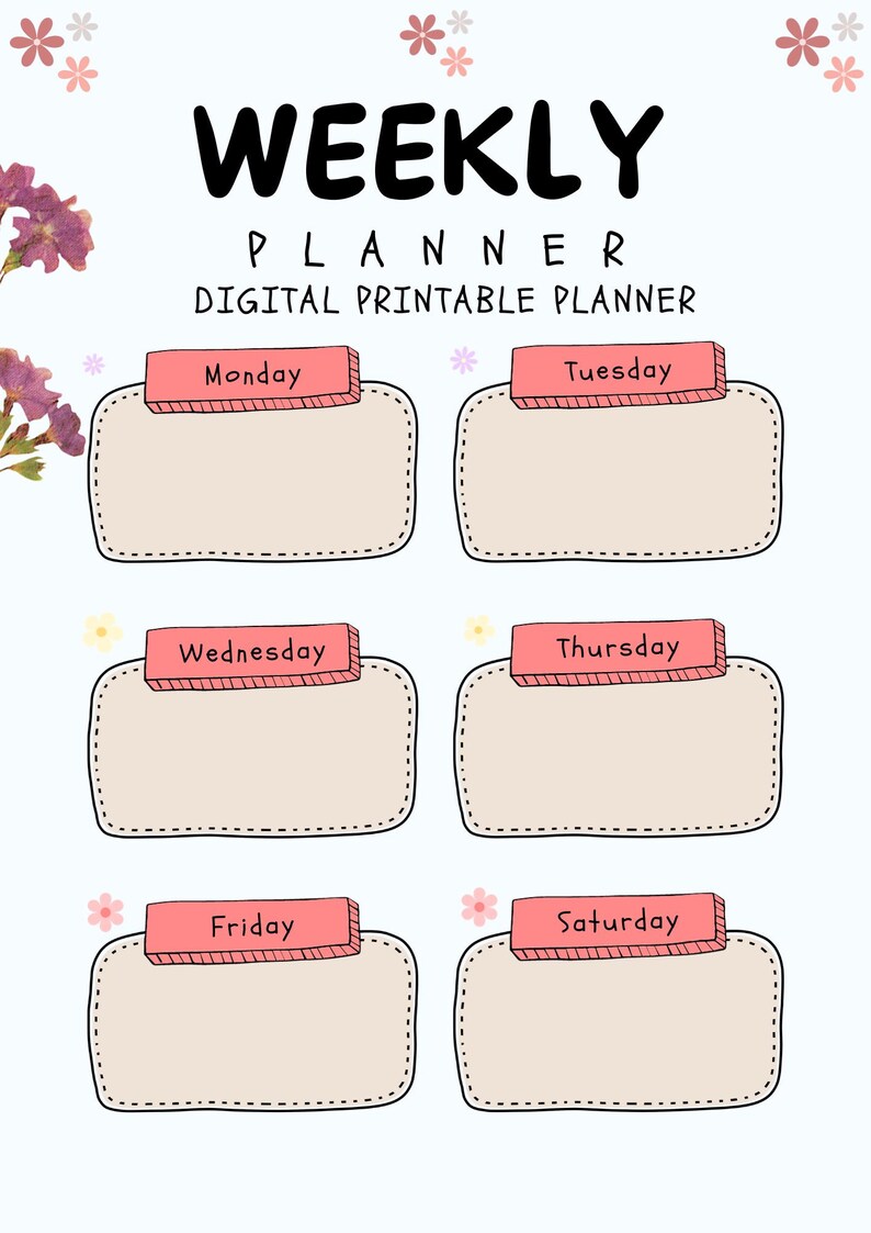 Printable Weekly Schedule: To-do List, Weekly at a Glance, Weekly ...