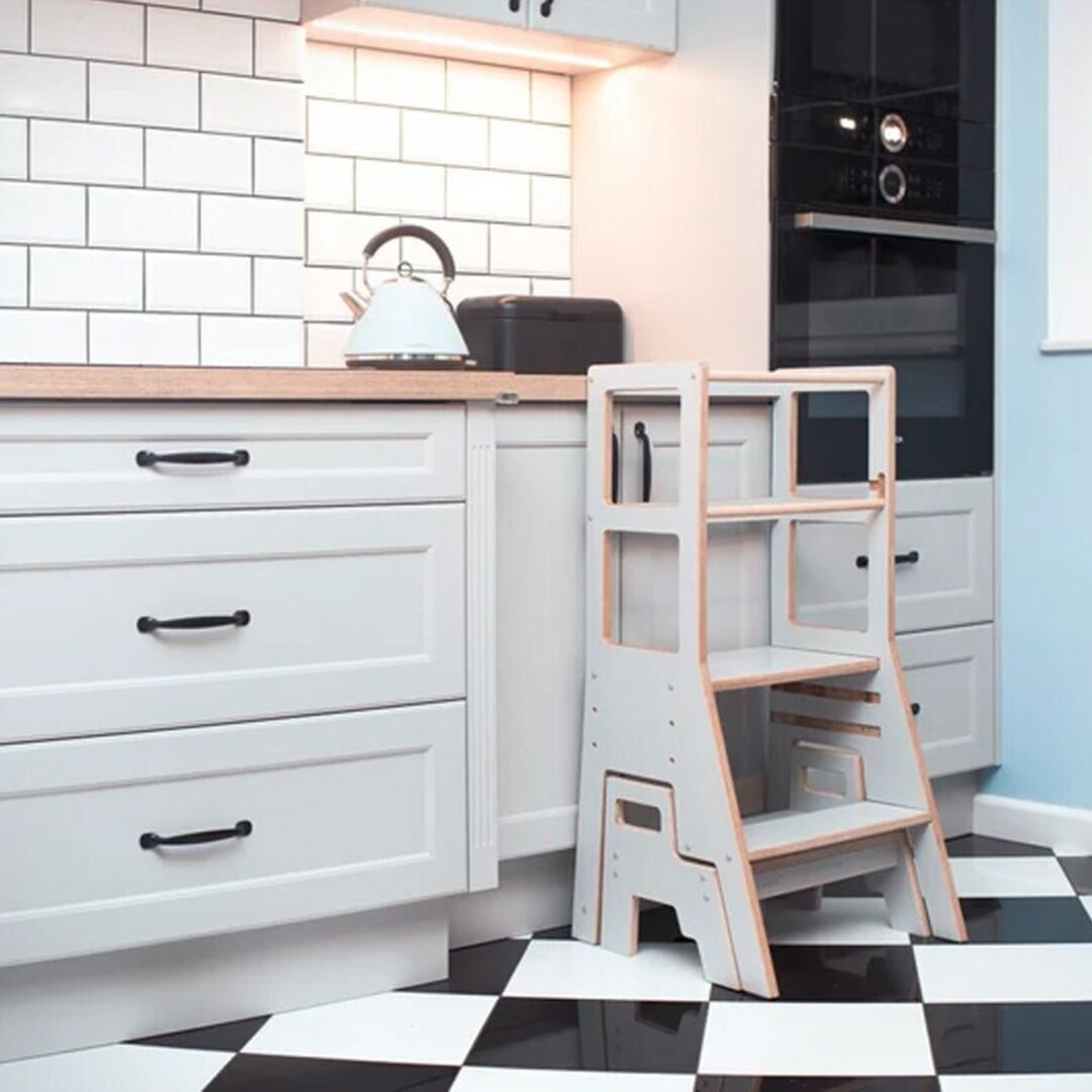 Kitchen Helper Montessori Tower and Step Stool 2in1 Kids - Etsy