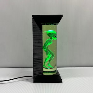 Alien in Stasis Tank, Green LED Lamp, Extra Terrestrial Figure, Area-51 ...