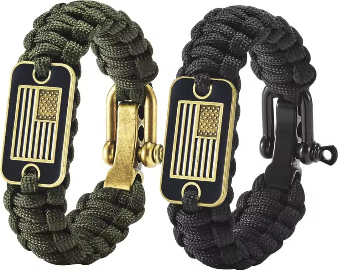 Parcord Adjustable Buckle With Us Flag. Gift for Military. Tactical ...