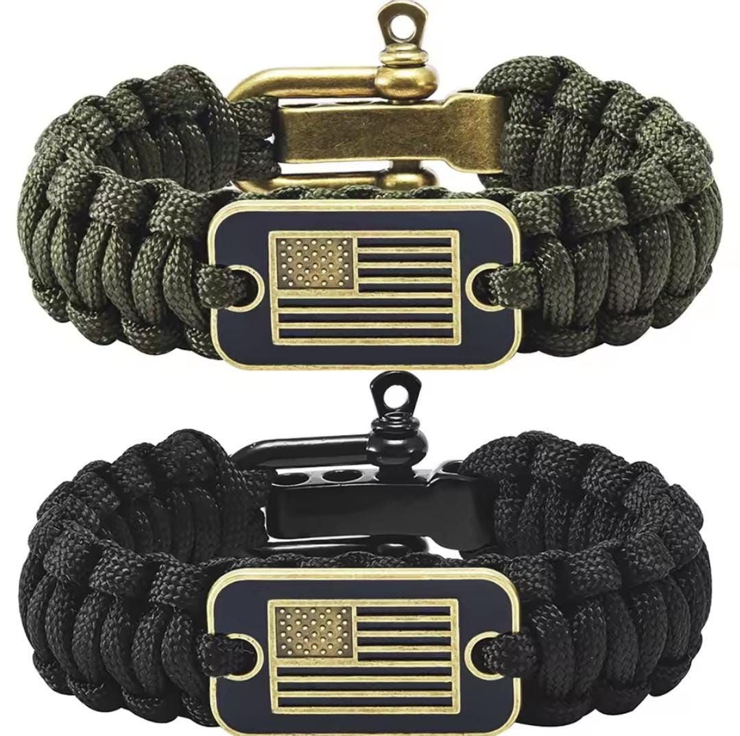 Parcord Adjustable Buckle With Us Flag. Gift for Military. Tactical ...