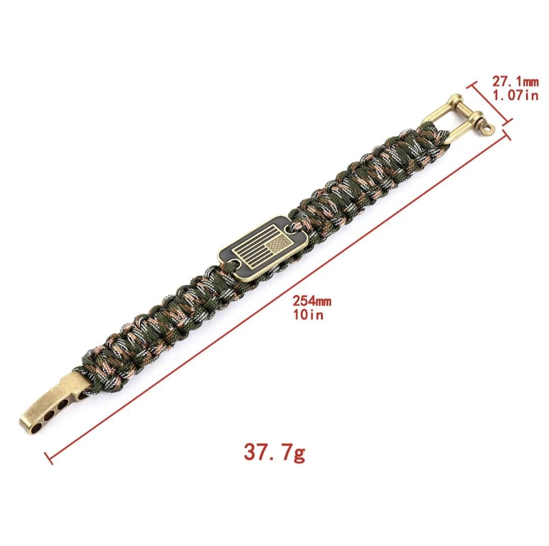 Parcord Adjustable Buckle With Us Flag. Gift for Military. Tactical ...