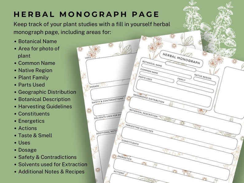 Materia Medica Page Herbal Monograph Herbalism Study Pages Herbal ...