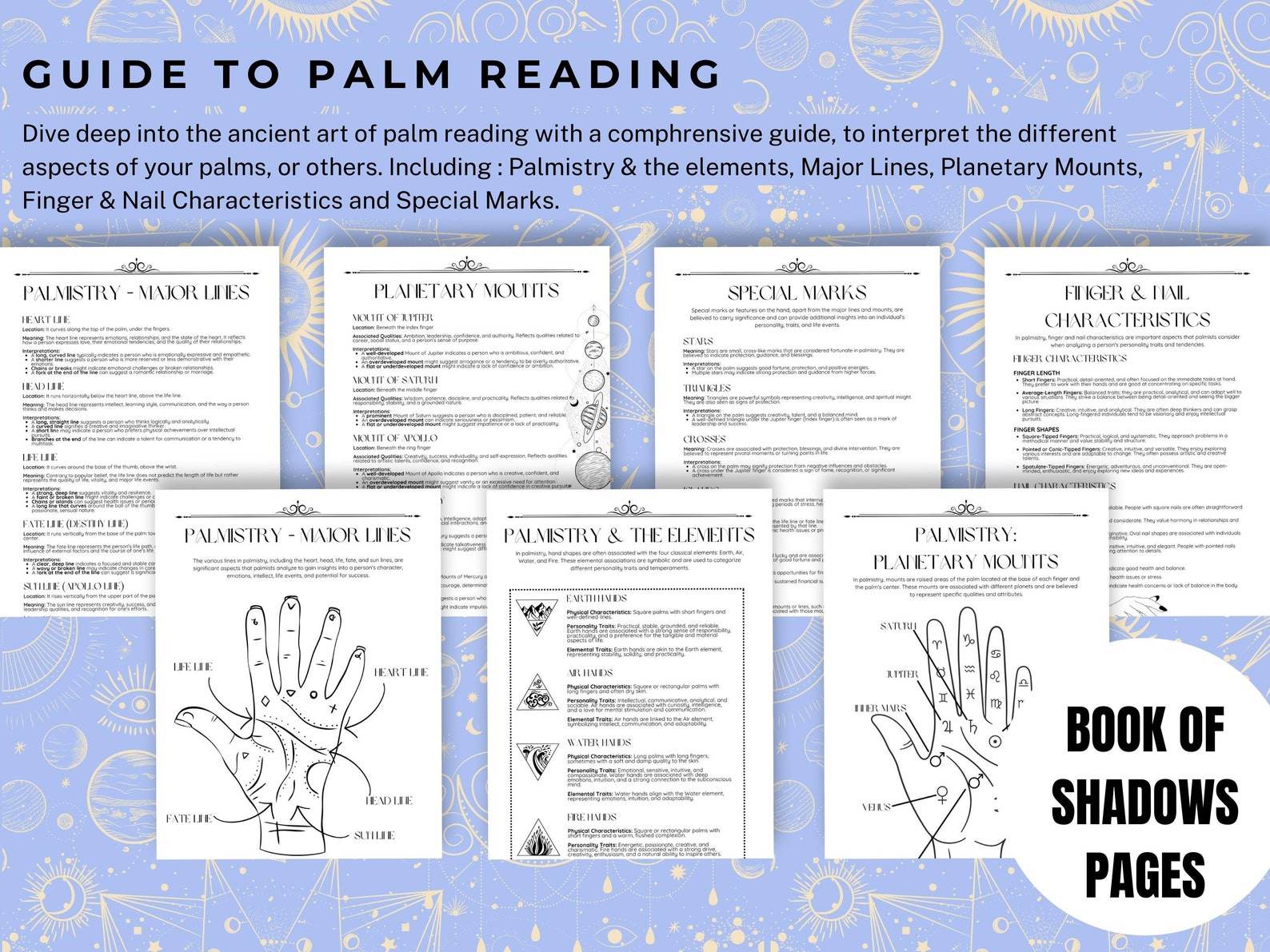 Palmistry 101, Beginners Guide to Palm Reading, Book of Shadows ...