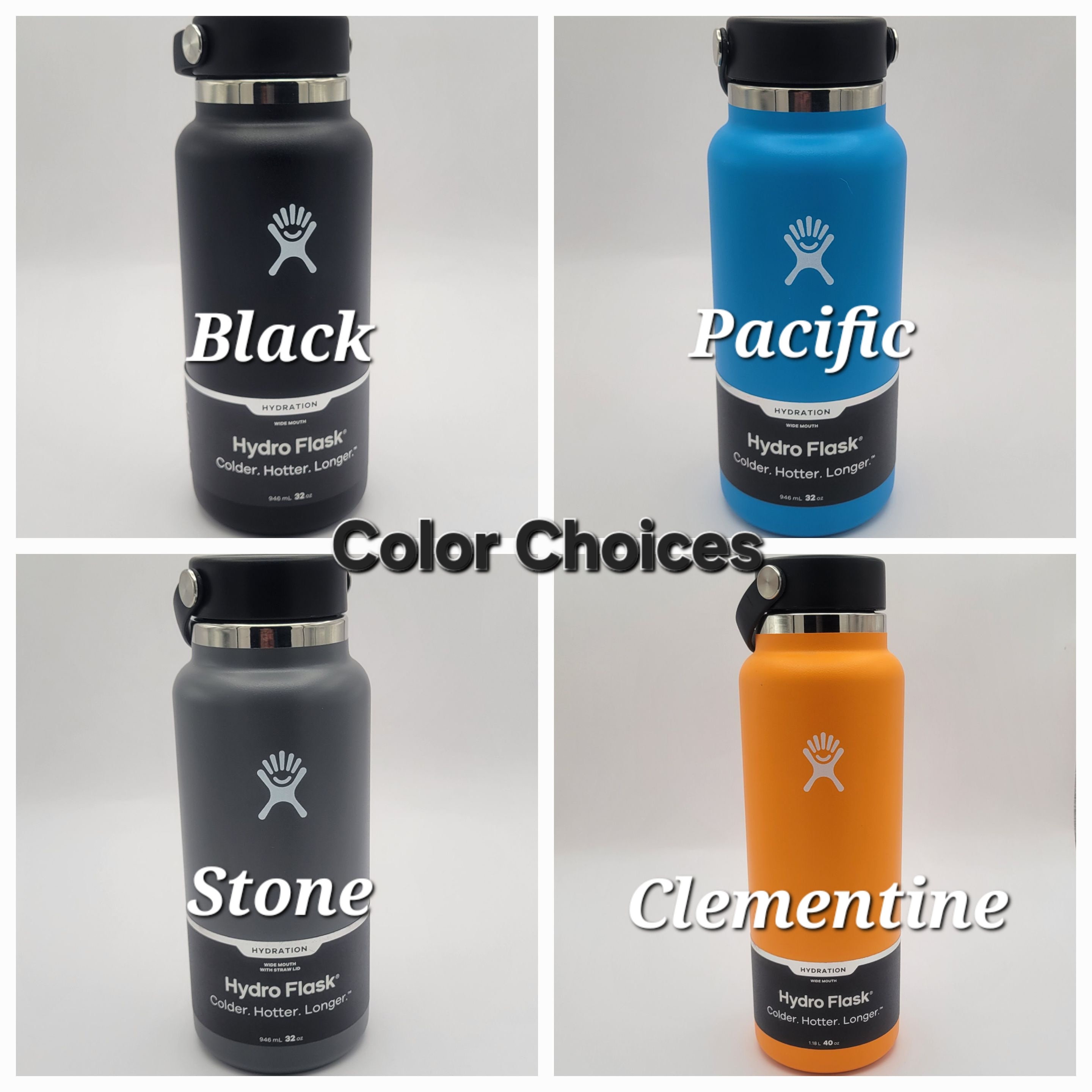 Custom Laser Engraved Hydro Flask Wide Mouth Hydration Water Bottle ...