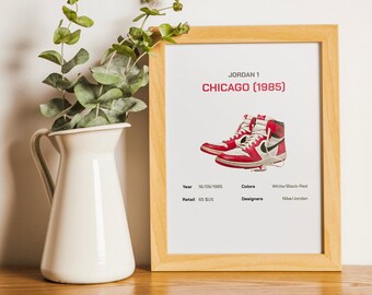 1985 Air Jordan 1 One Chicago High Original Sneakers Wearable Sz. 9.5 ...