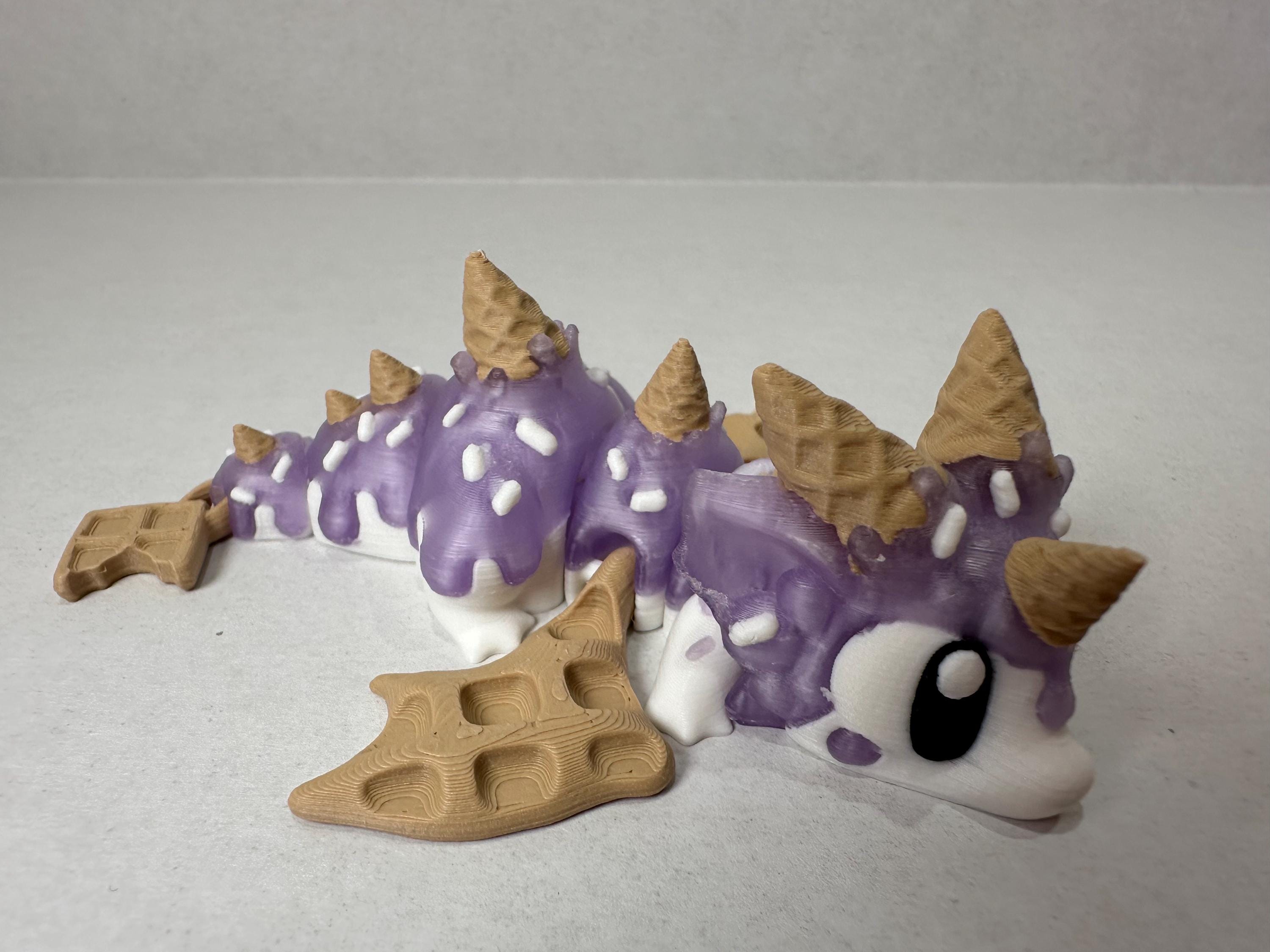 3D Printed Magnetic Ice Cream Dragon: Articulating Fantasy Decor - Etsy