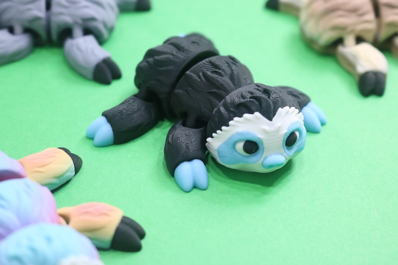 Articulating Magnetic Sloth – 3.25" 3D Printed Poseable Figurine – Glow ...