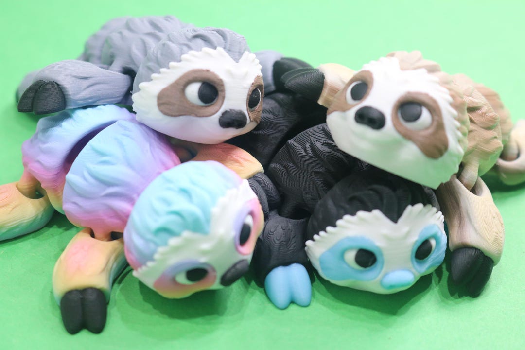 Articulating Magnetic Sloth – 3.25" 3D Printed Poseable Figurine – Glow ...