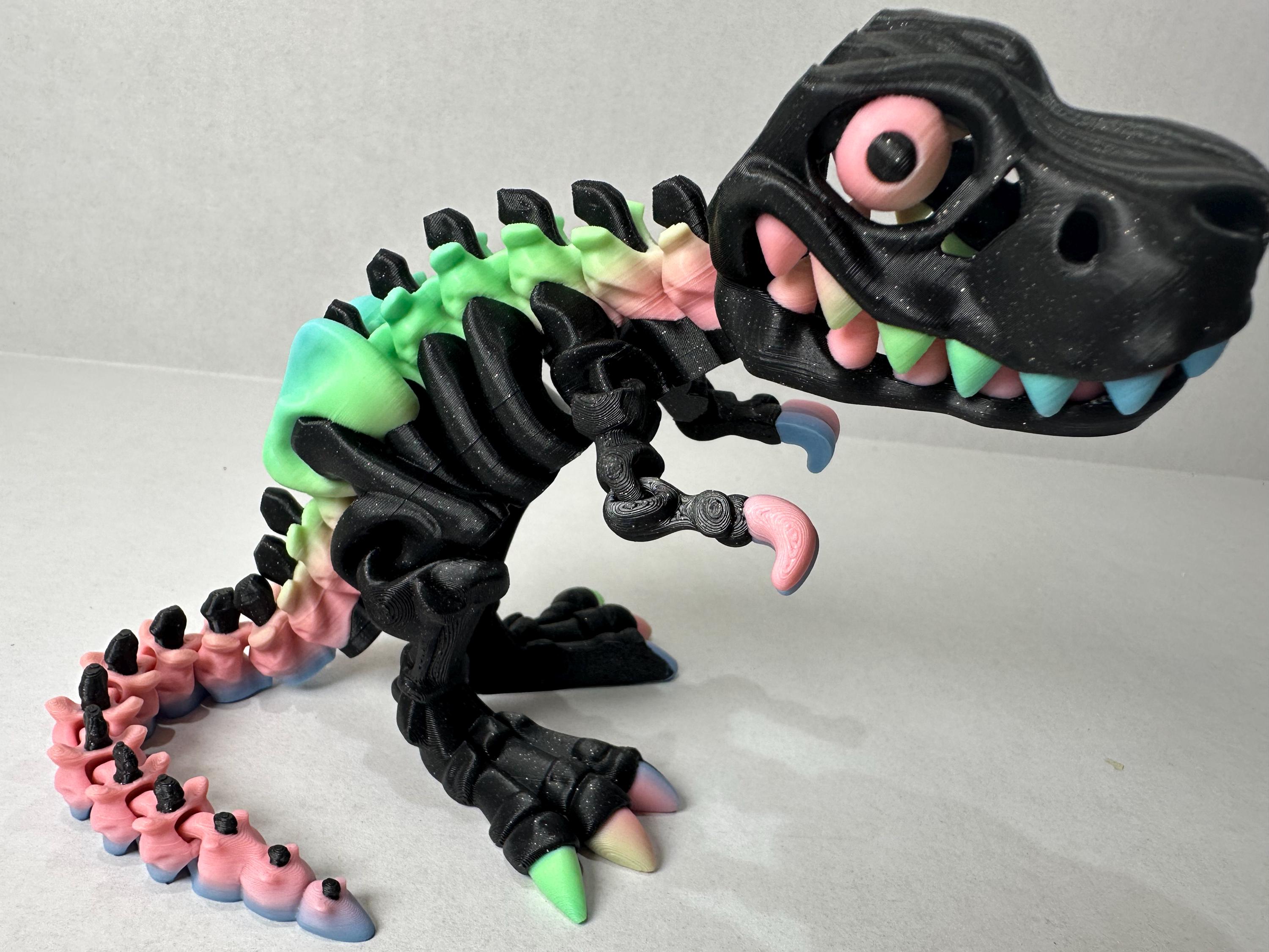 3D Printed Articulating Skeleton T-rex – Poseable Dinosaur Desk or ...