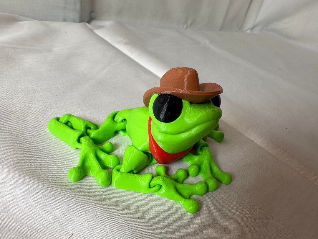 3D Printed Cowboy Frog Display Figurine Fidget - Etsy