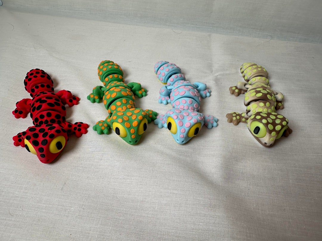 3D Articulating Leopard Gecko Decorative Figurine Fidget With Magnets ...