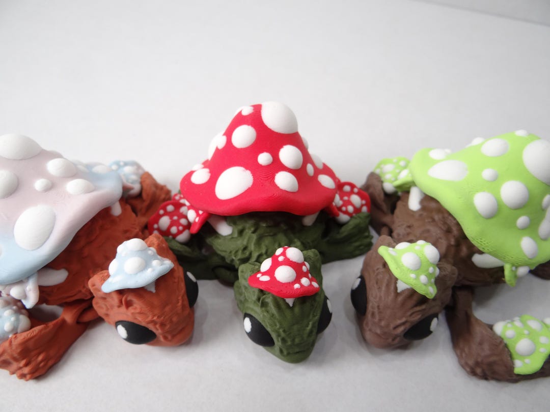 3D Printed Magnetic Mushroom Turtle – Articulating Poseable Fantasy ...