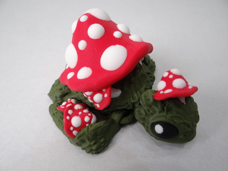 3D Printed Magnetic Mushroom Turtle – Articulating Poseable Fantasy ...