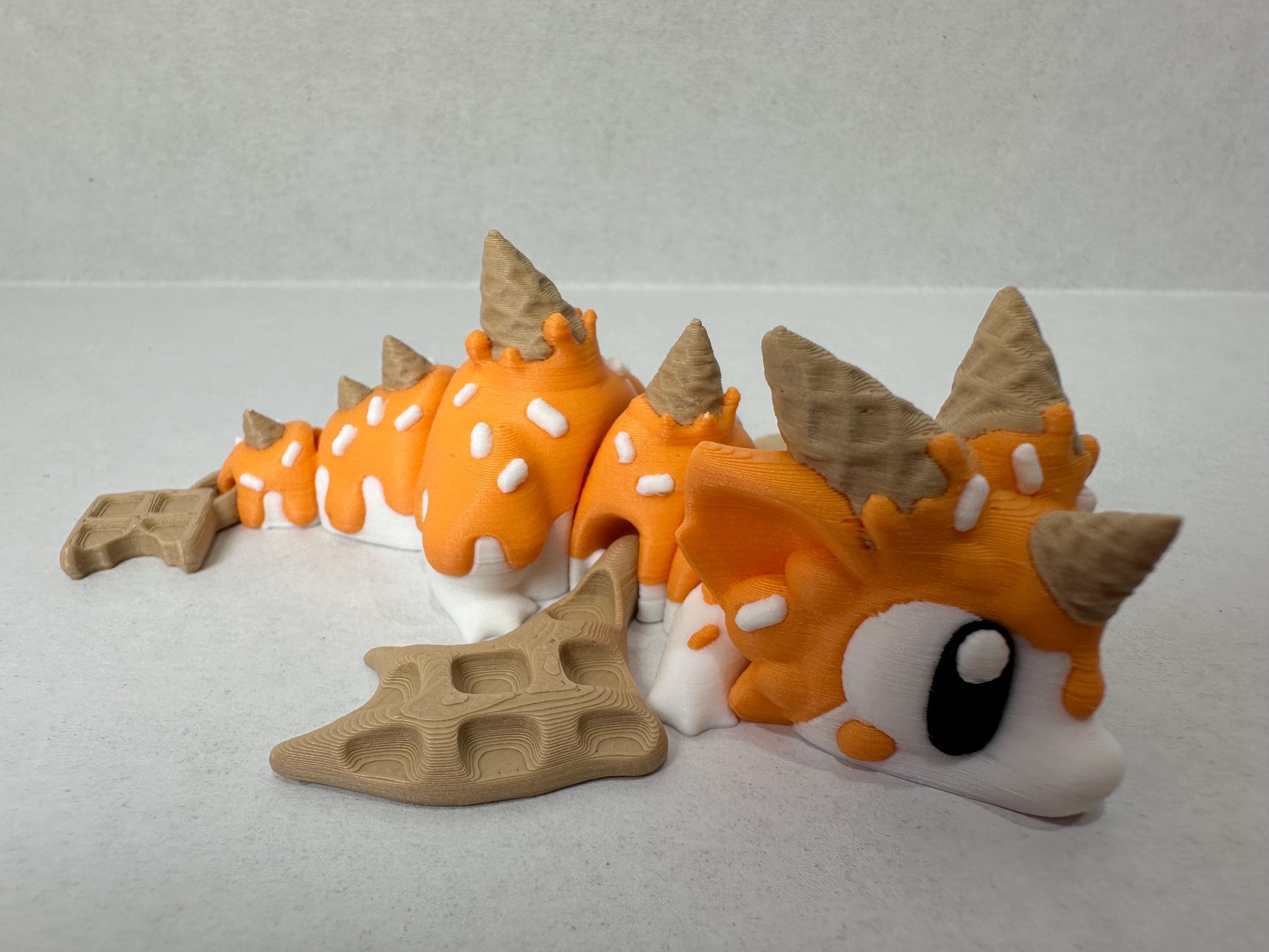 3D Printed Magnetic Ice Cream Dragon: Articulating Fantasy Decor - Etsy