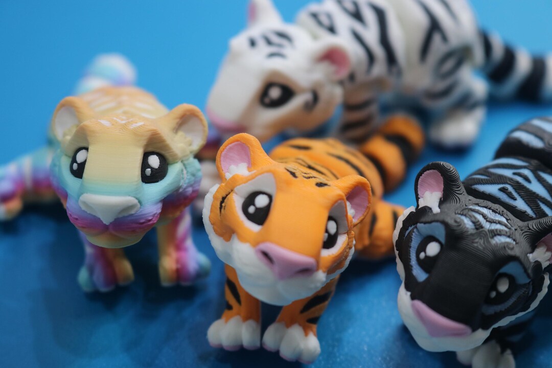 3D Printed Articulating Mini Tiger: Poseable Jungle Animal - Etsy