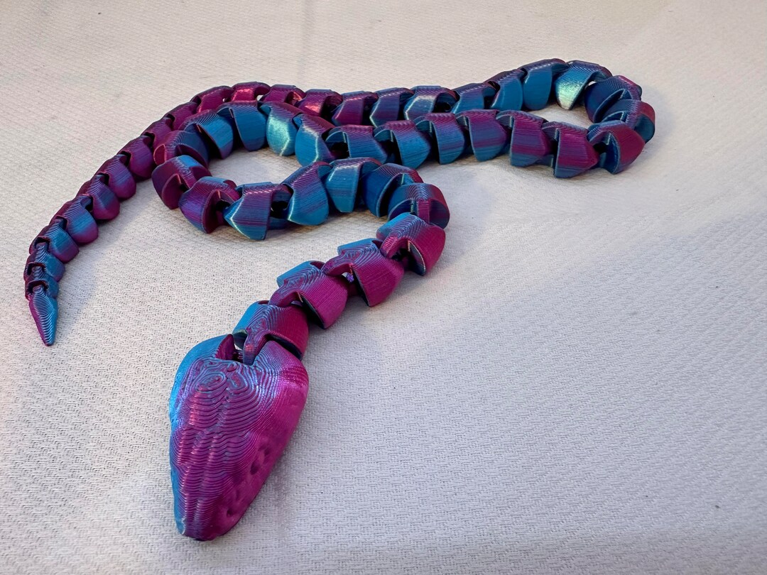 3D Printed Articulated Snake, Fidget Toy - Etsy
