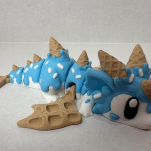 3D Printed Magnetic Ice Cream Dragon: Articulating Fantasy Decor - Etsy
