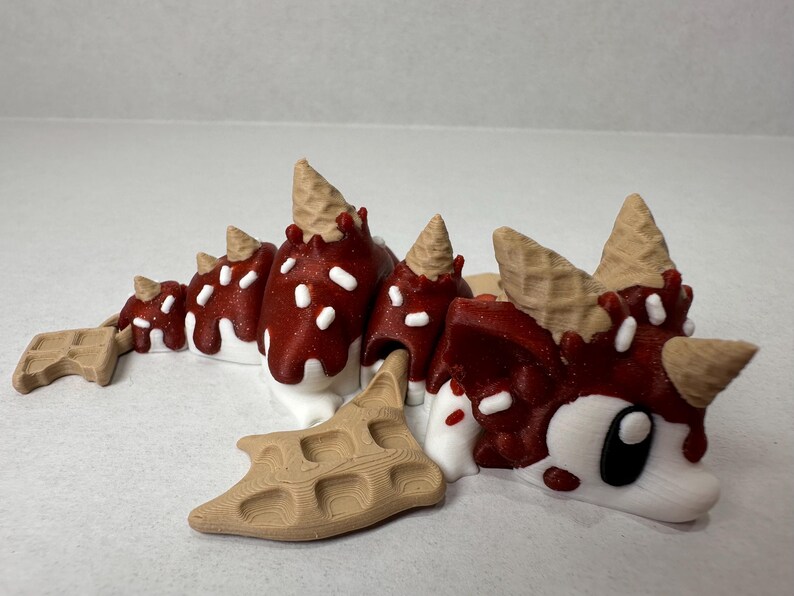 3D Printed Magnetic Ice Cream Dragon: Articulating Fantasy Decor - Etsy