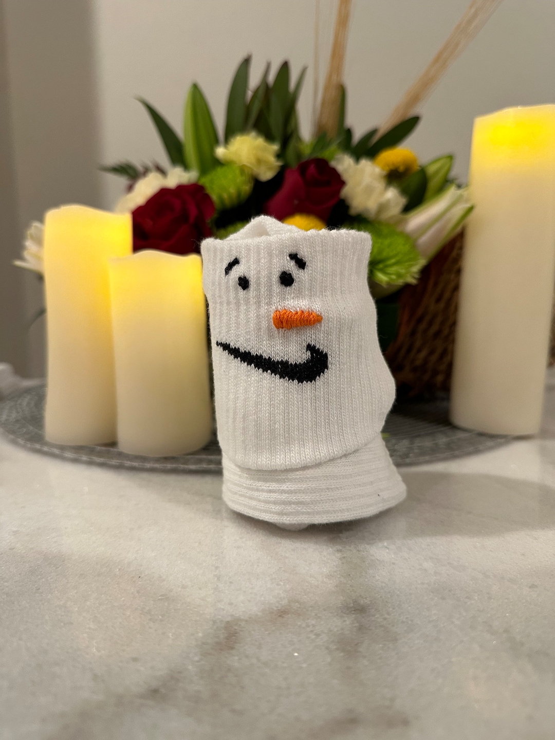 Nike Snowman Embroidered Socks - Etsy