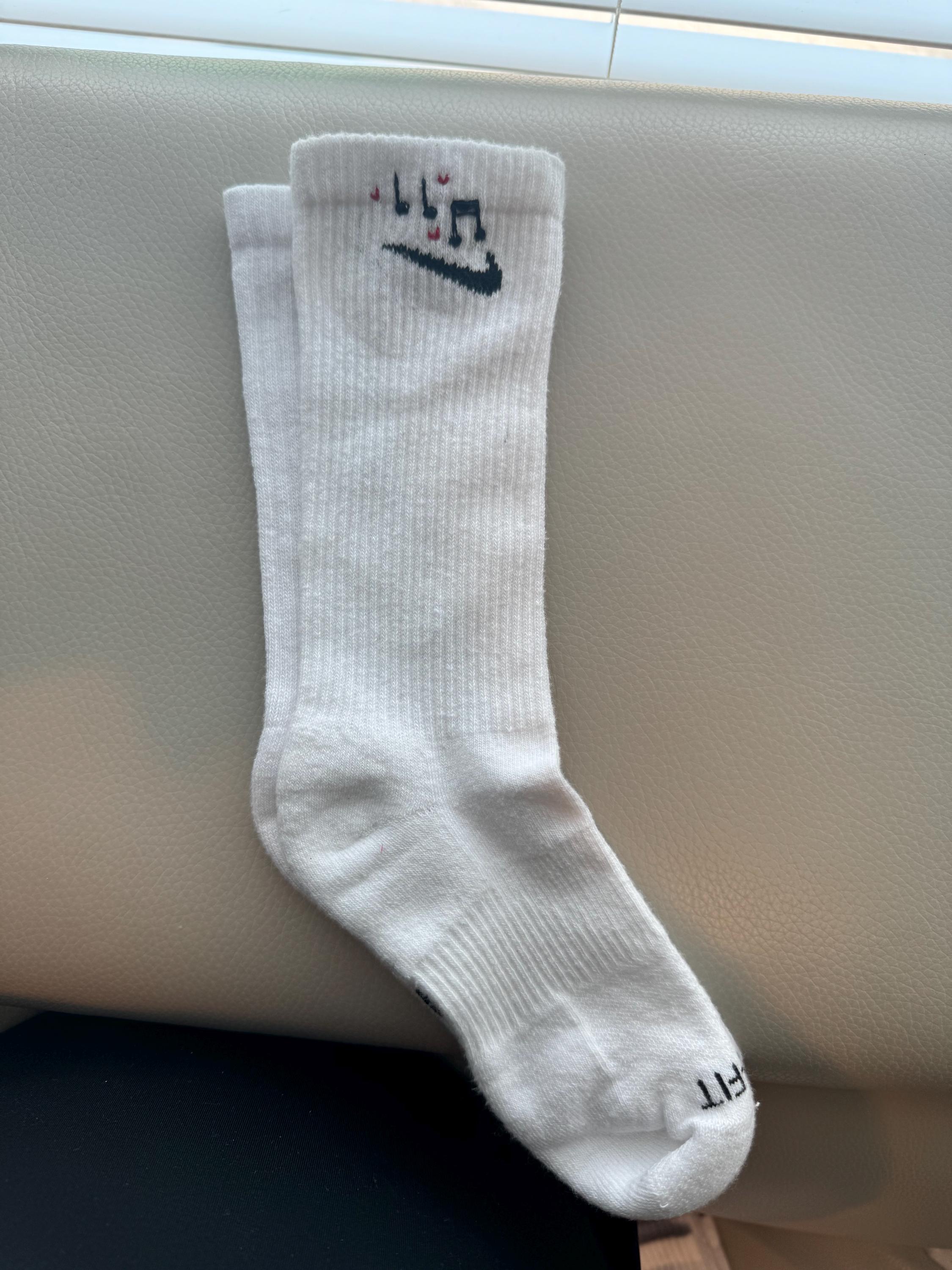 Nike Music Notes Embroidered Socks - Etsy