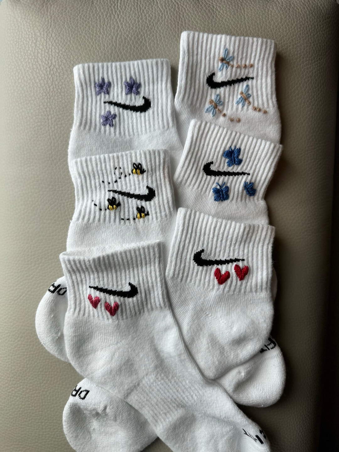 Nike Ankle Embroidered Socks - Etsy
