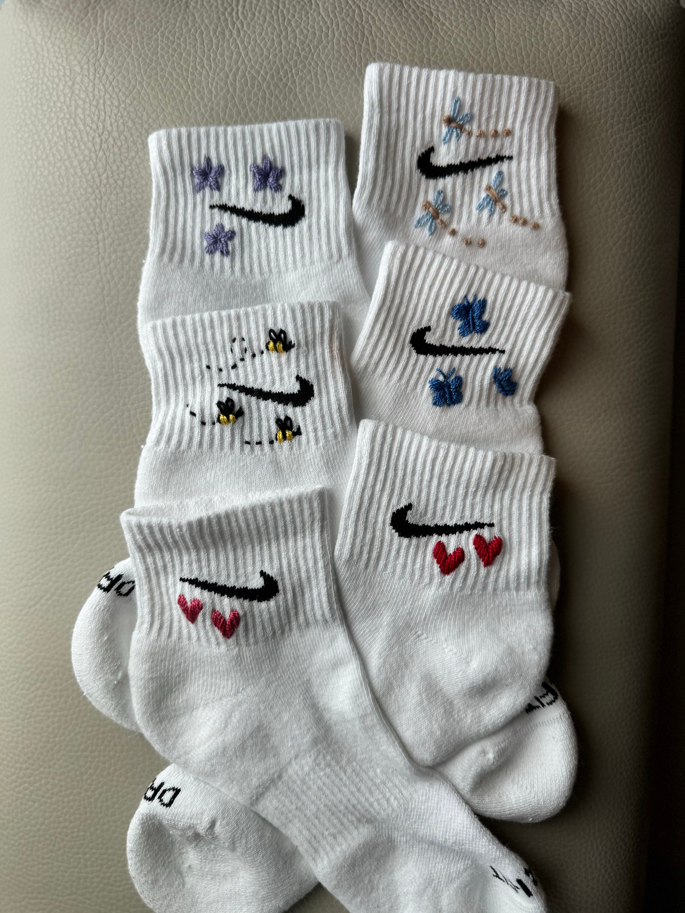 Nike Ankle Embroidered Socks - Etsy