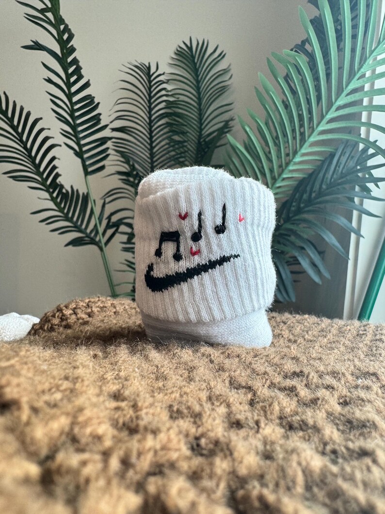 Nike Music Notes Embroidered Socks - Etsy