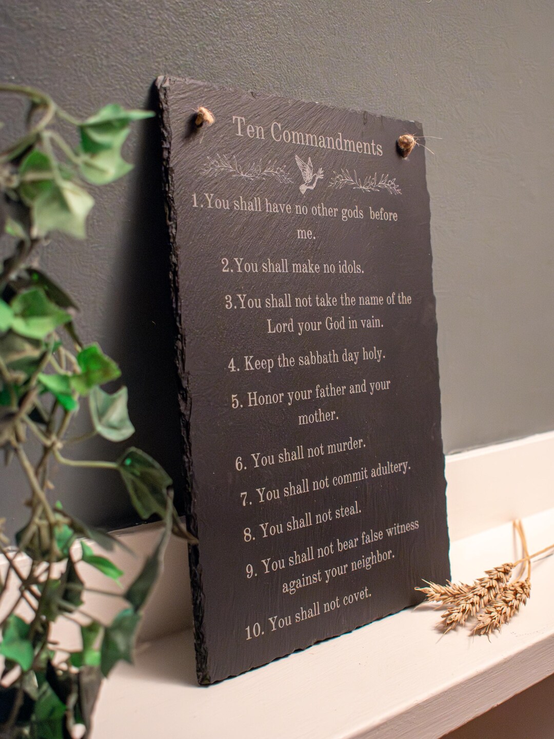 The Ten Commandments, Ten Commandments, Christian Gifts, Slate Platter ...