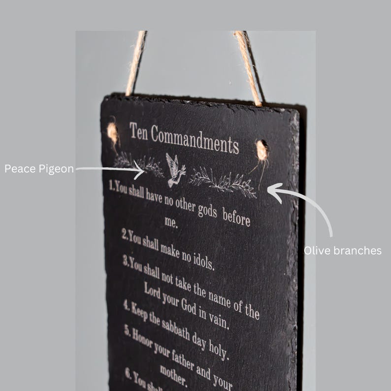 The Ten Commandments, Ten Commandments, Christian Gifts, Slate Platter ...