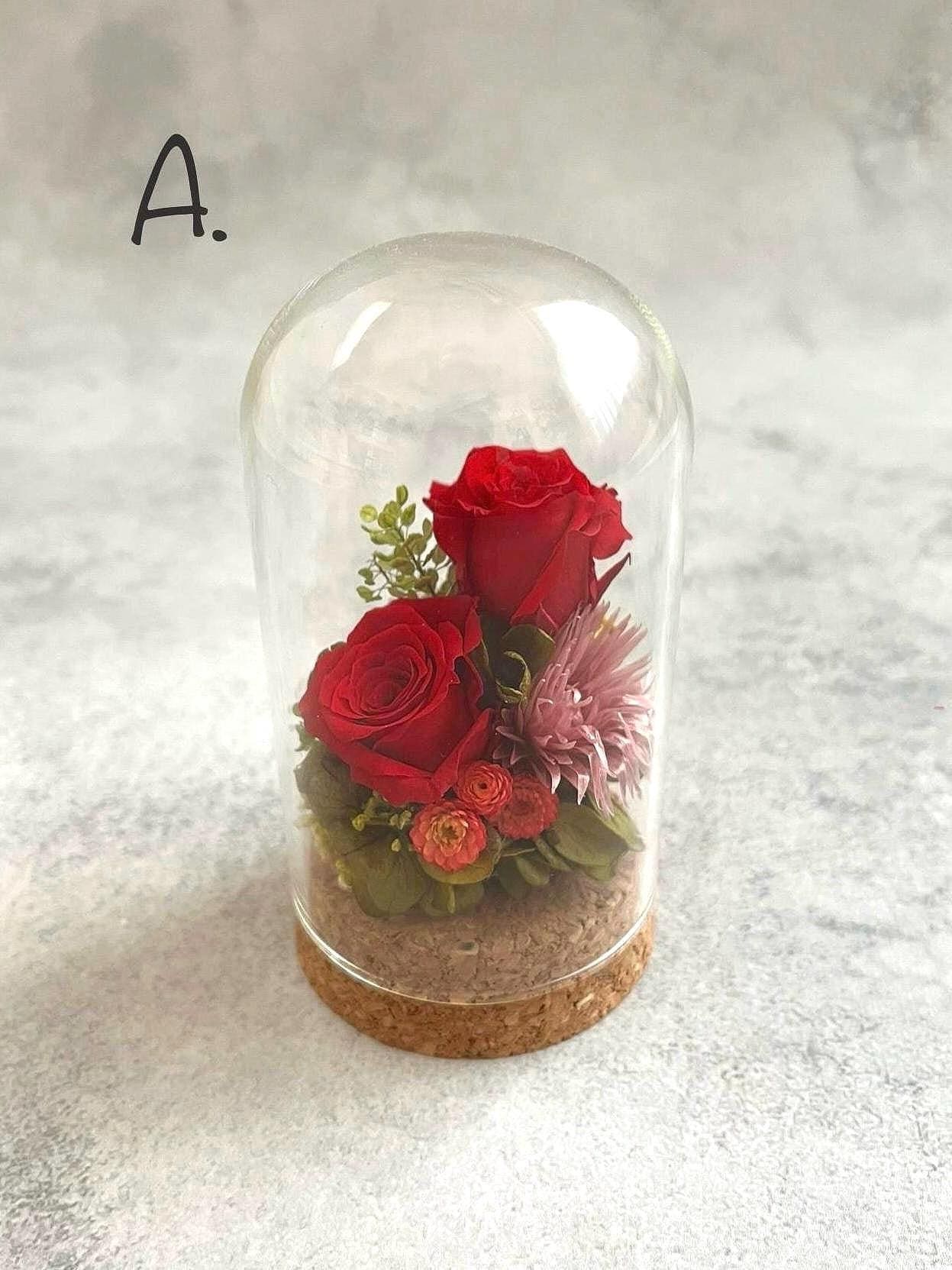 Personalized Message Preserved Rose Glass Dome, Birthday, Wedding ...