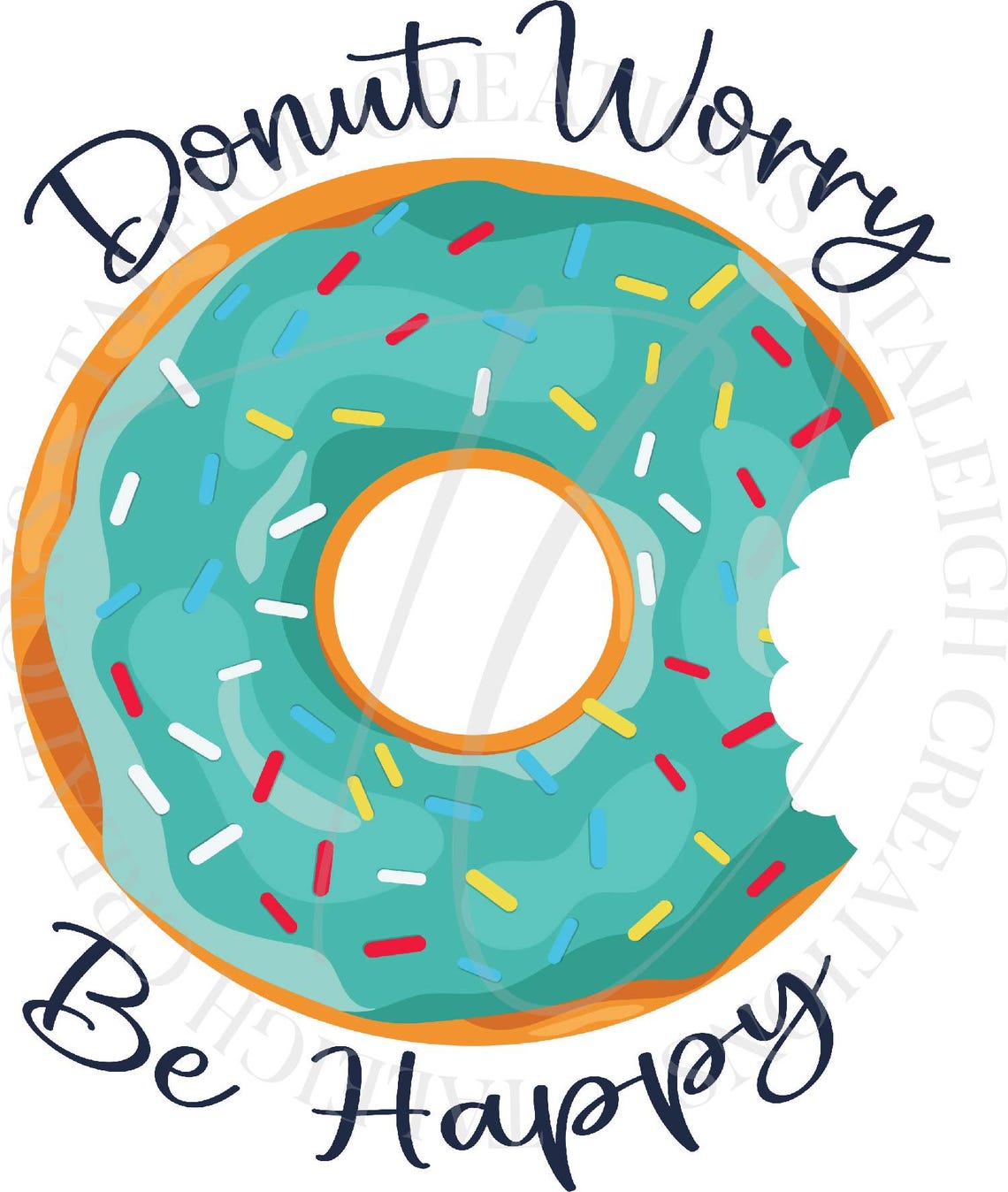 Donut Worry Be Happy - 5 Versions - PNG Digital Image Only - Etsy