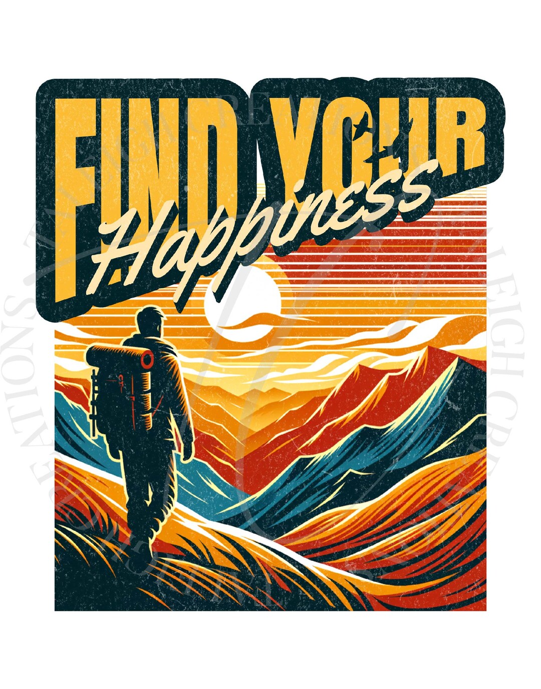 Find Your Happiness PNG, Travel Shirt PNG, Hiking, DIGITAL Image Only ...