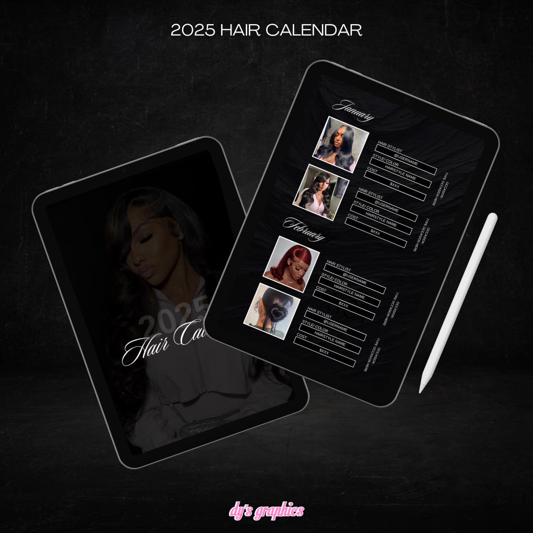 2025 HAIRSTYLE CALENDAR - Etsy