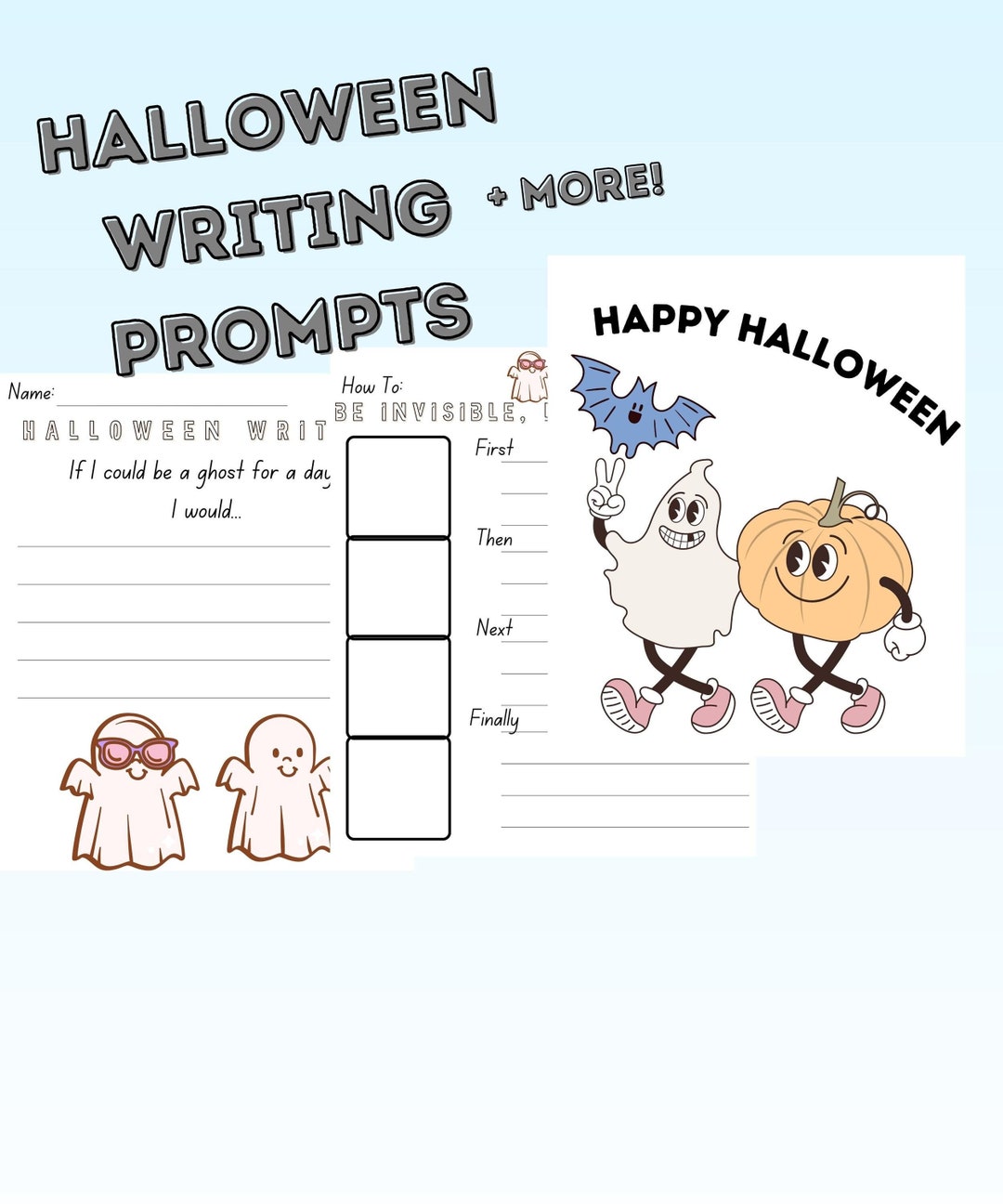 Halloween Writing Prompts 1st 3rd Ghosts, Homeschool, Distance Learning ...