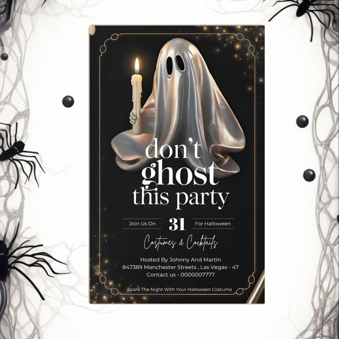 Spooky Halloween Party Invitation Template: Editable Canva Design - Etsy