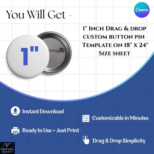 1" Button Pin Template, Button Pin Svg, Button Pin Blank, Sublimation ...