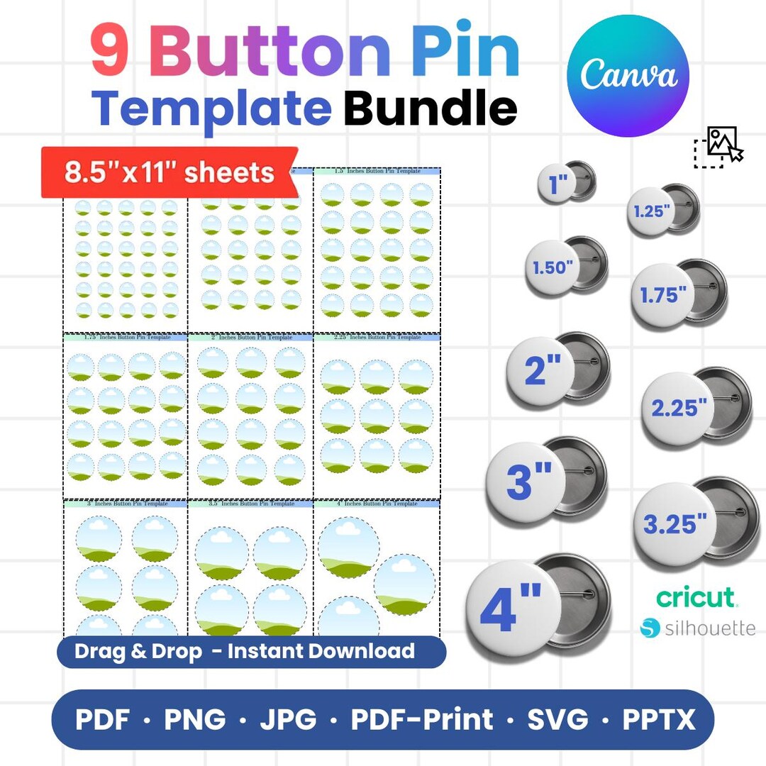 200+ Custom Button Pin Template Bundle, Grad Button 2025 – Custom ...