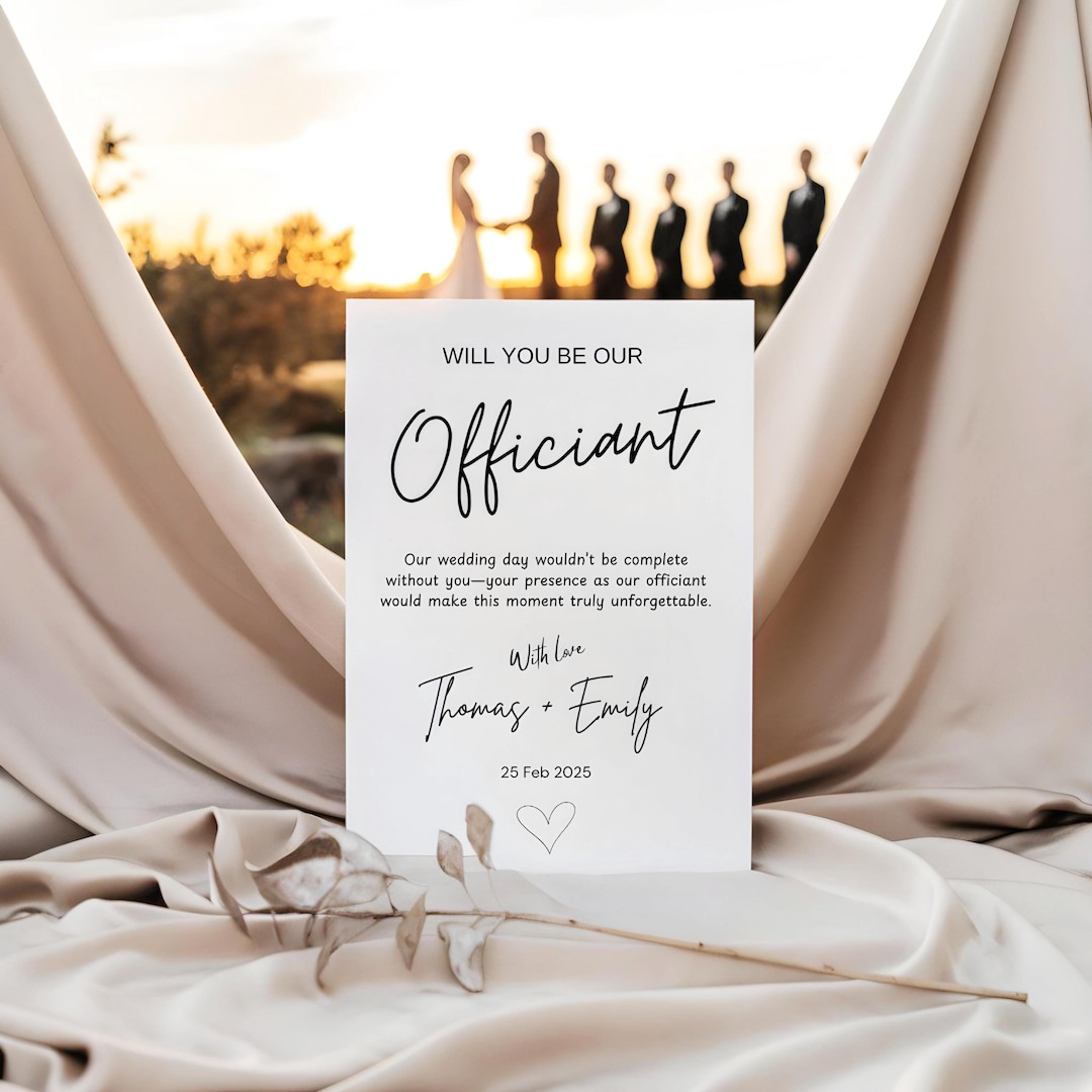 Officiant Proposal Card Editable Template : Officiant Invitation Card ...