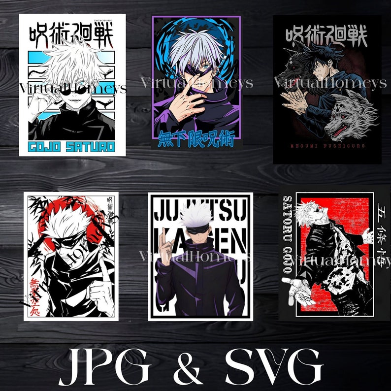 Buy Satoru Gojo & Jujutsu Kaisen Graphic Svg / Jpg. Jujutsu Kaisen ...