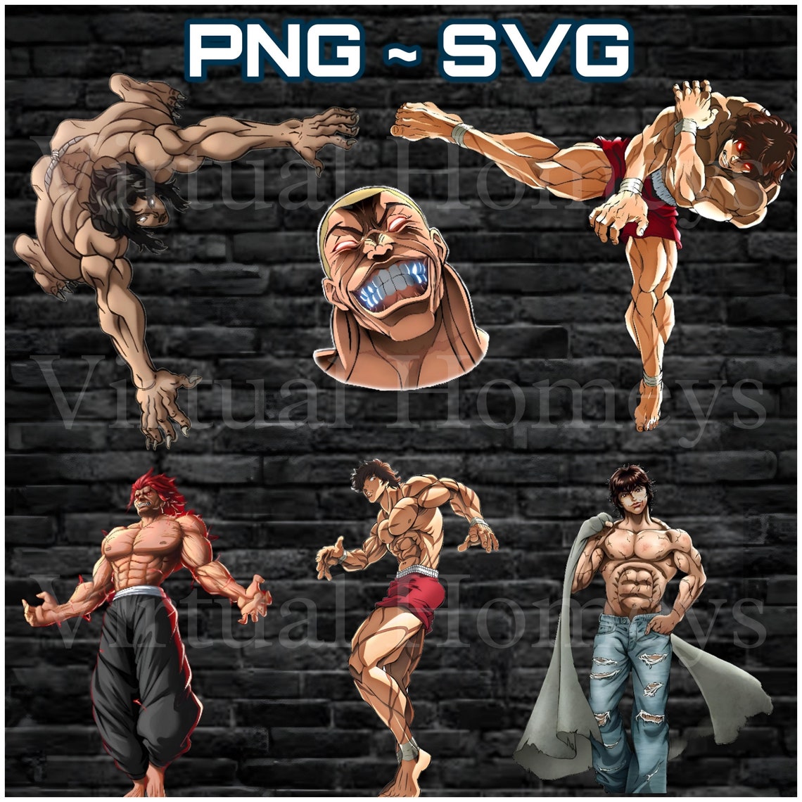 Baki Anime Yujiro Hanma Jack Hanma Baki Hanma Svg and Png - Etsy