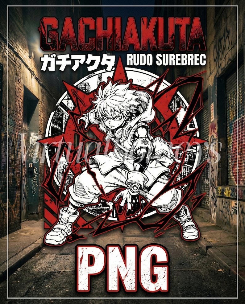 Gachiakuta Rudo PNG Instant Download - Anime Graphic Tee Design , Enjin ...