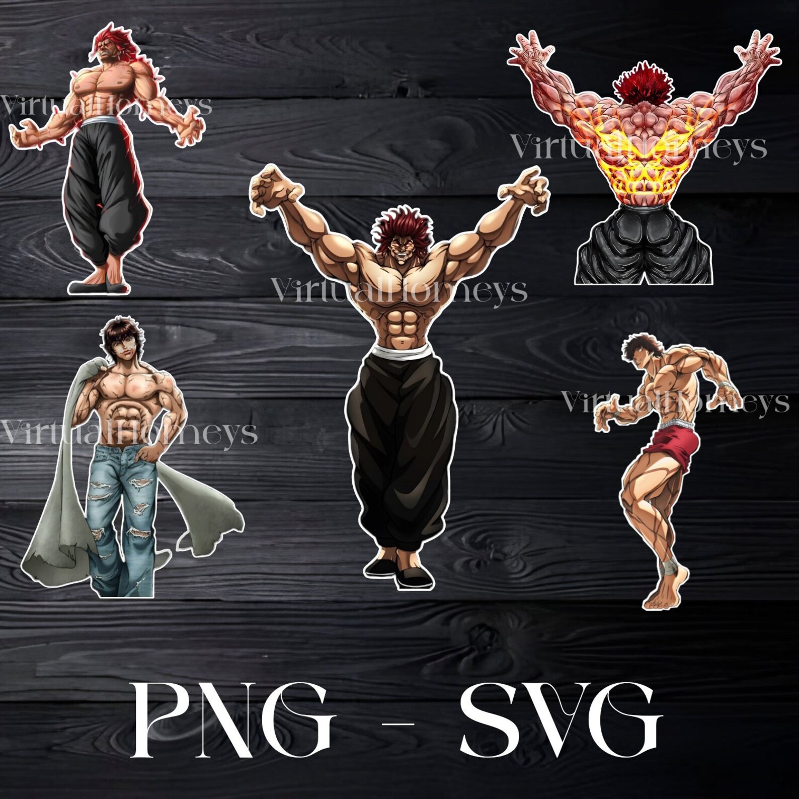Baki Anime Yujiro Hanma Jack Hanma Baki Hanma Svg and Png - Etsy