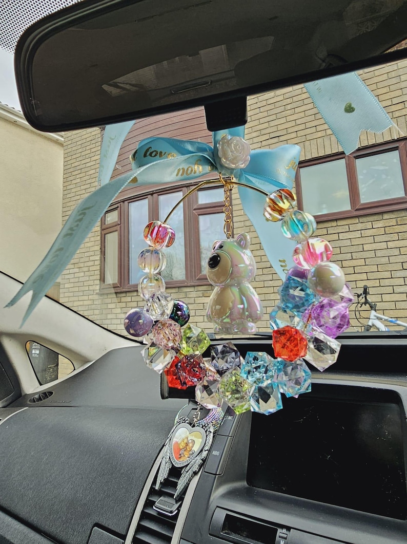 Cute Panda Car Mirror Charms,amigurumi Panda Car Accessory,new Car Gift ...