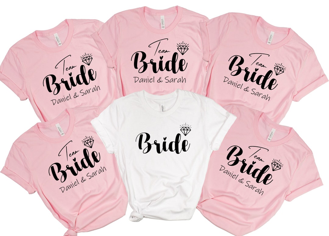 Custom Team Bride Shirts, Bridal Party T-shirt, Wedding Party Tshirt ...
