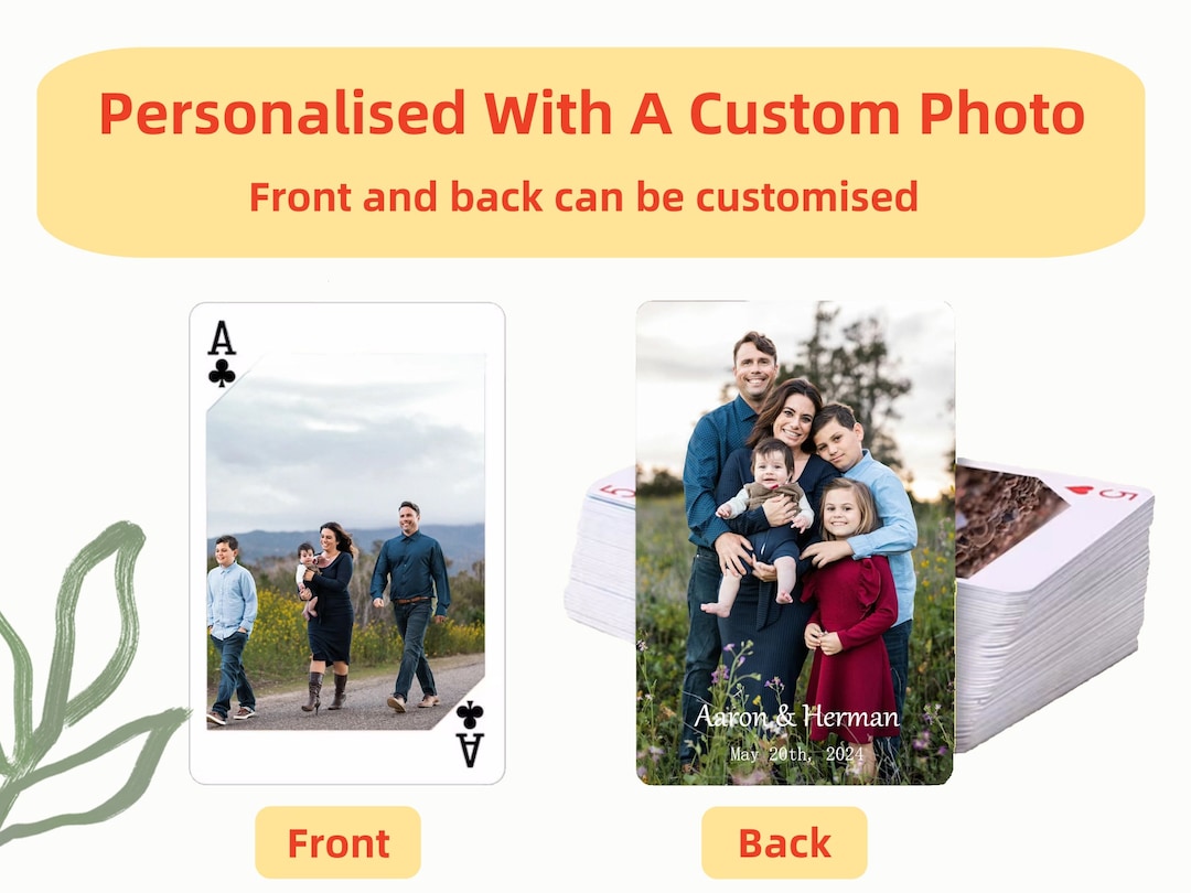 Custom Family Playing Cards, Family Photo Playing Cards, Unique ...